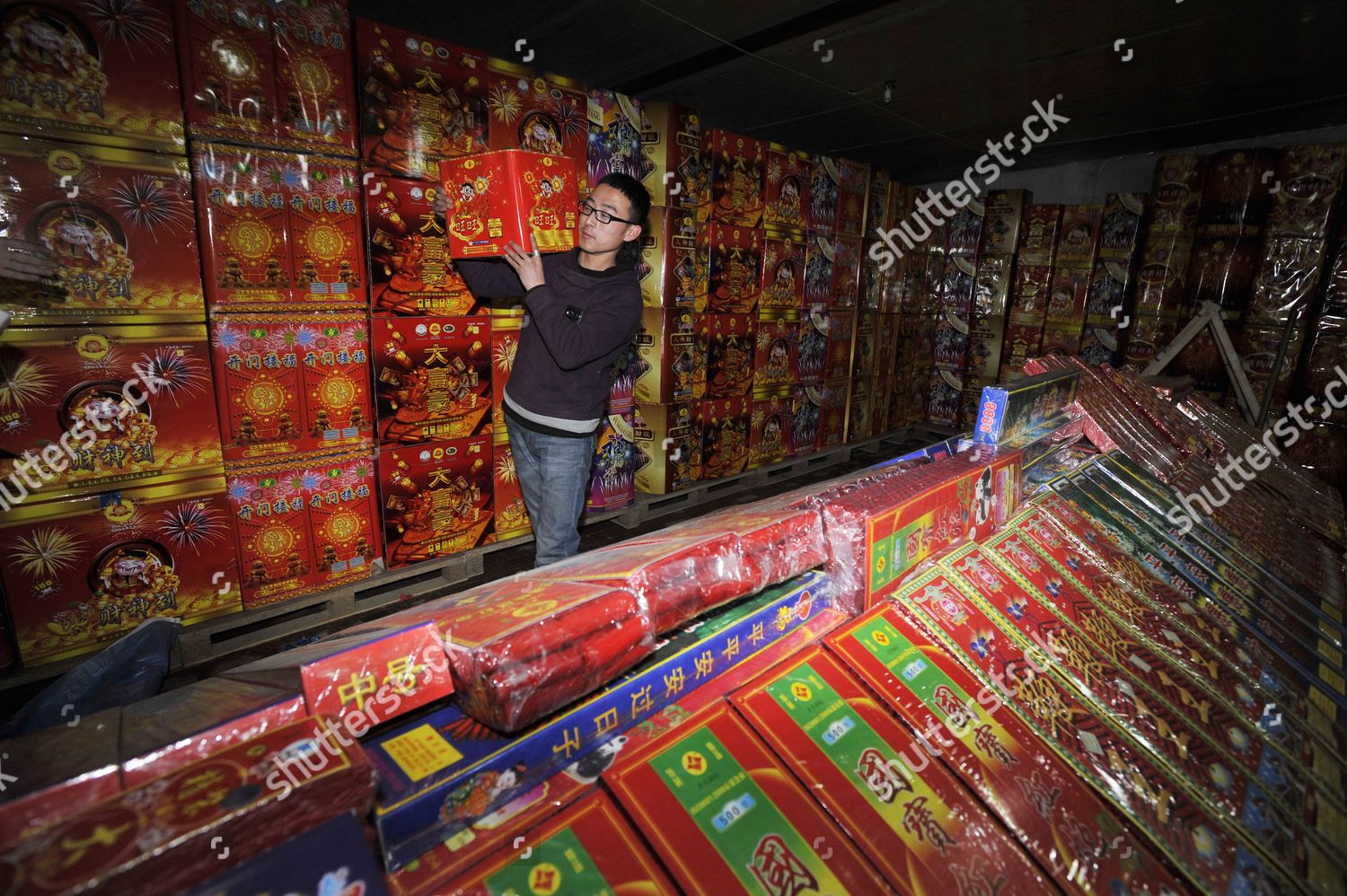 Seller Carries Firework Products Sale Stall Editorial Stock Photo ...