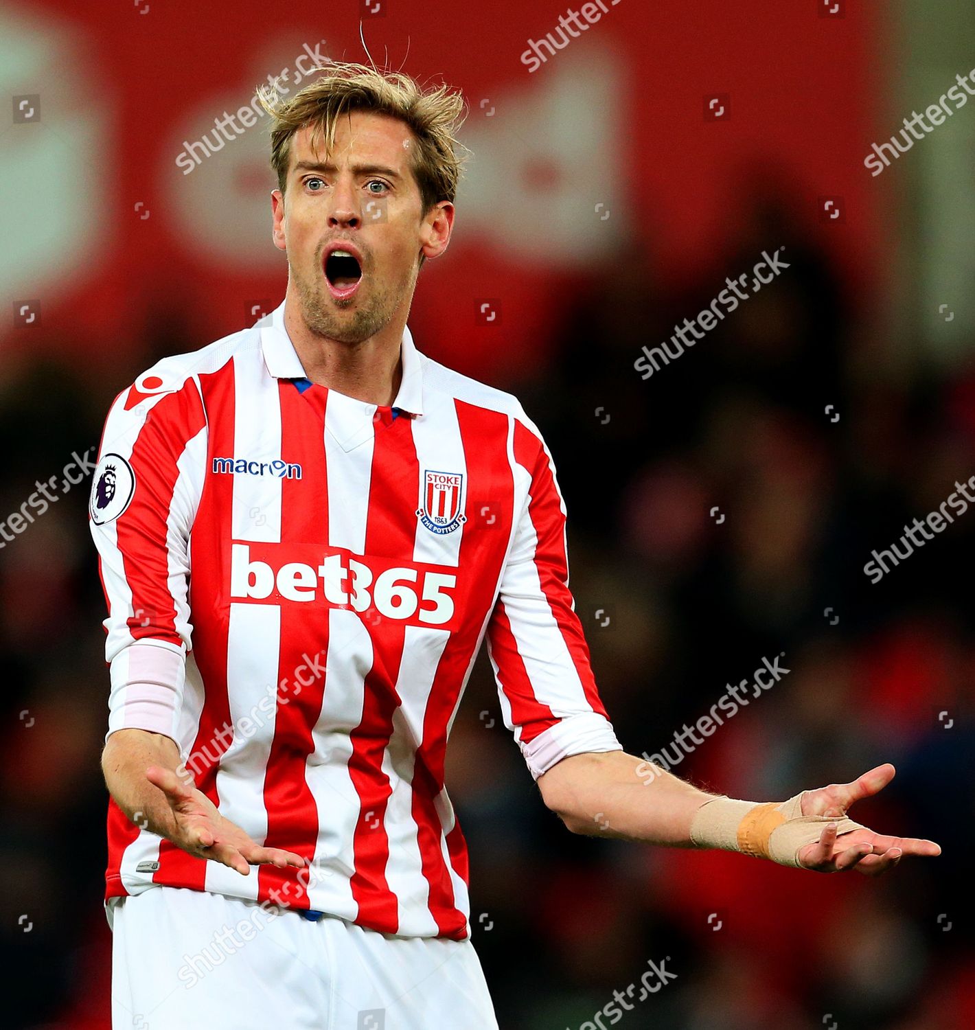 Peter Crouch Stoke City Gestures Editorial Stock Photo - Stock Image ...
