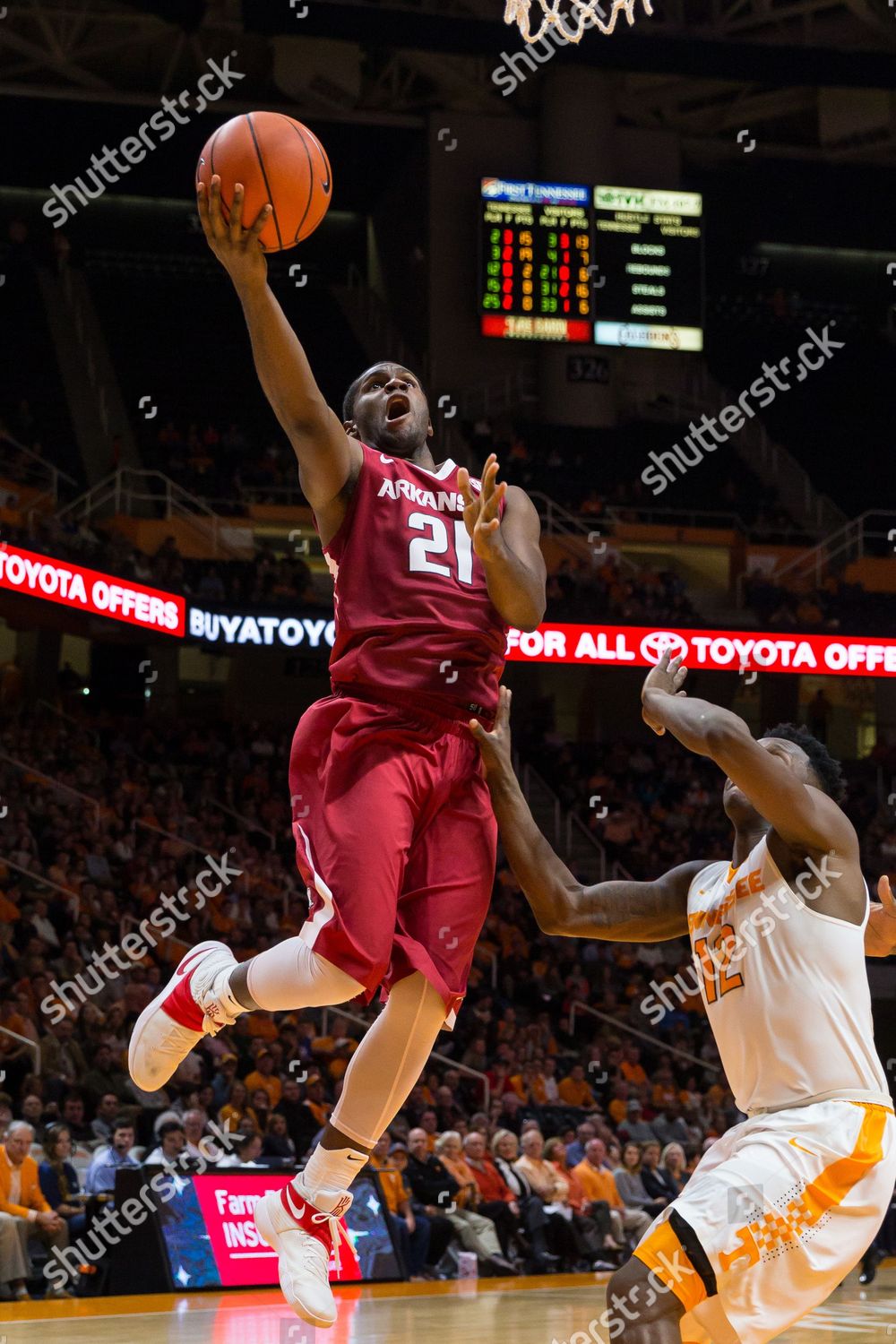 Manuale Watkins 21 Arkansas Razorbacks Shoots Editorial Stock Photo ...
