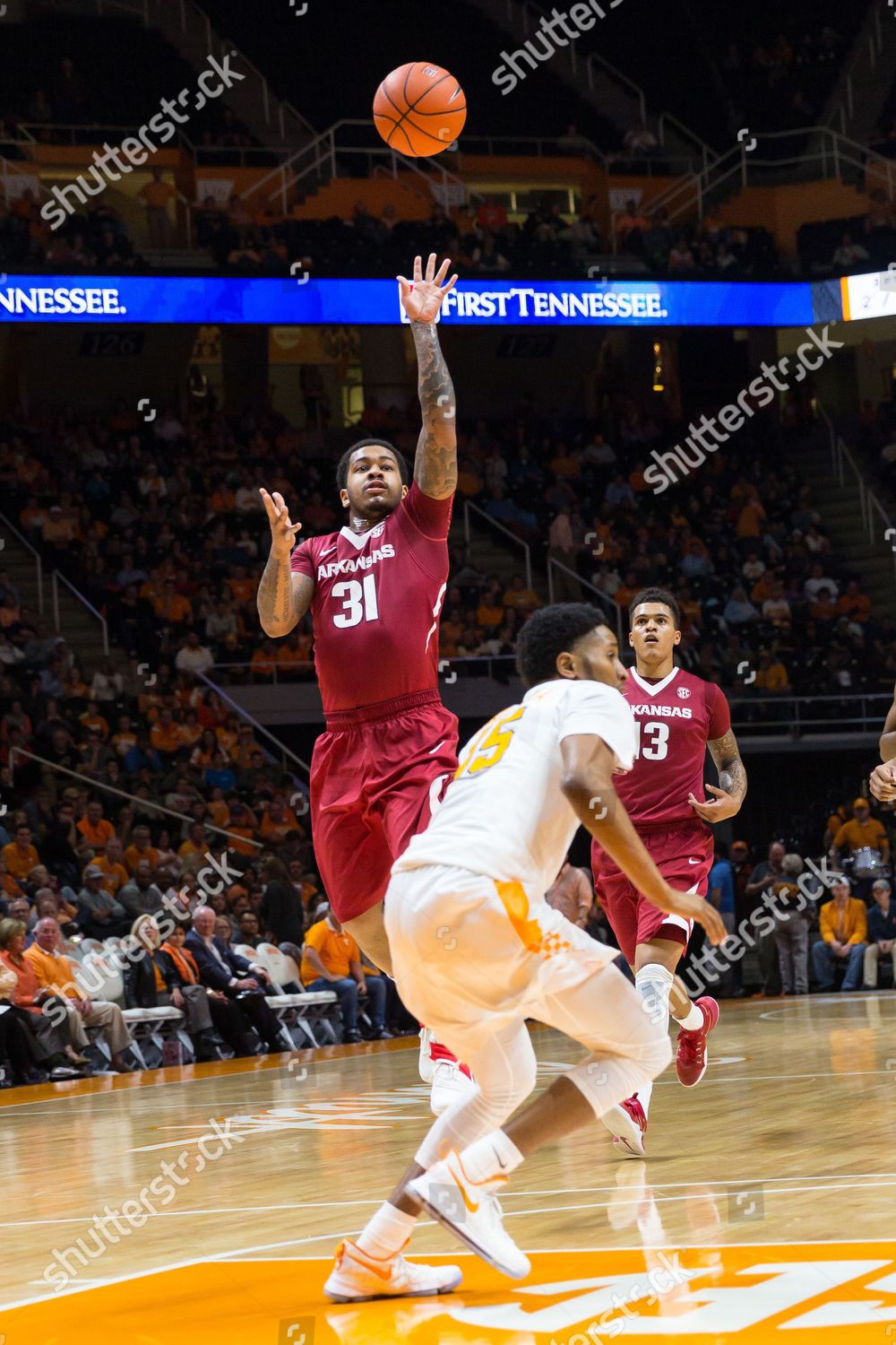 Anton Beard 31 Arkansas Razorbacks Shoots Editorial Stock Photo - Stock ...