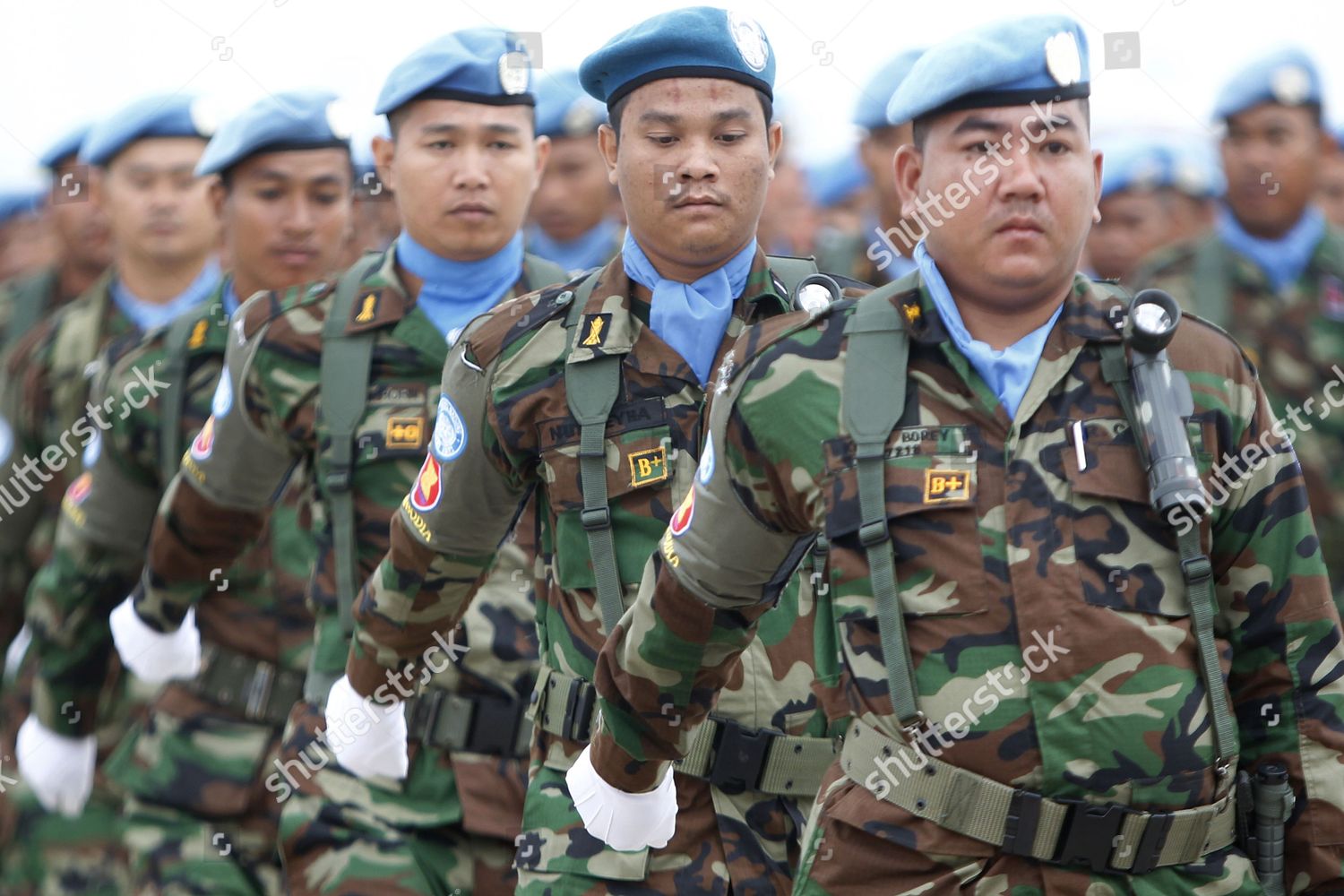 Cambodian Soldiers March During Ceremony Before Editorial Stock Photo ...