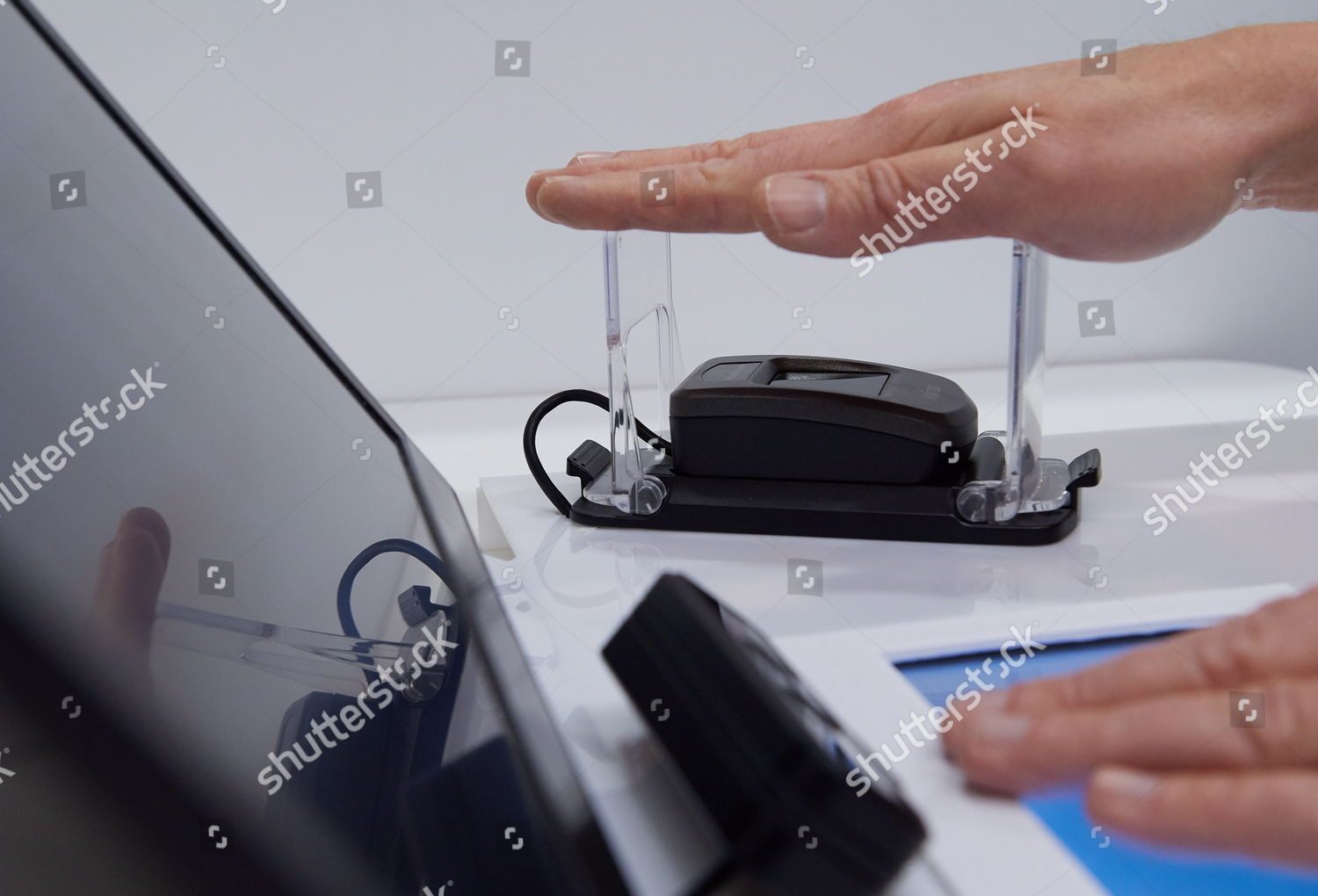 Palm Blood Vessels Scanner Biometric Verification Editorial Stock Photo ...