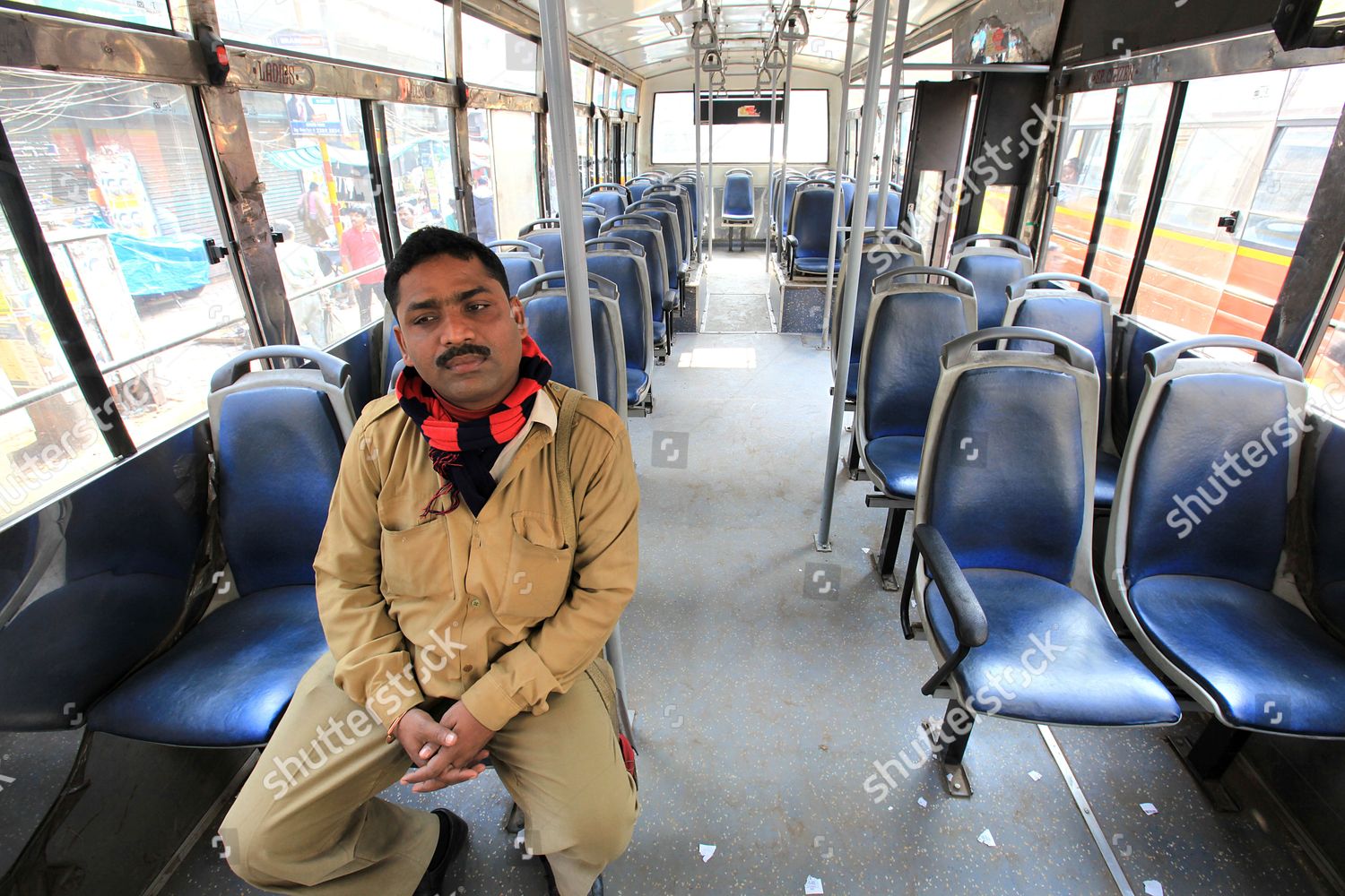 Government Bus Driver Seats Empty Bus Editorial Stock Photo - Stock ...