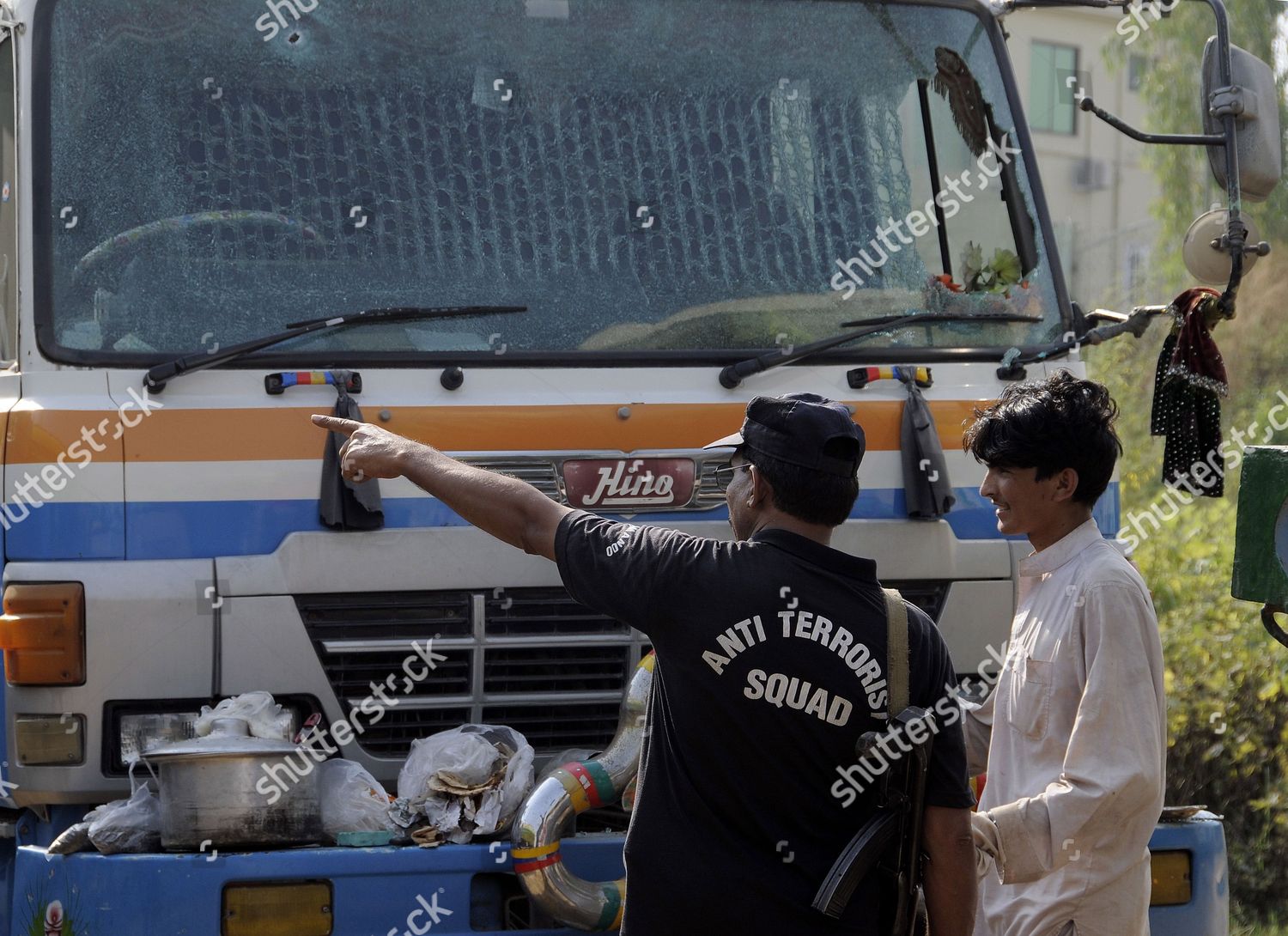 Pakistani Truck Driver Listens Security Official Editorial Stock Photo ...