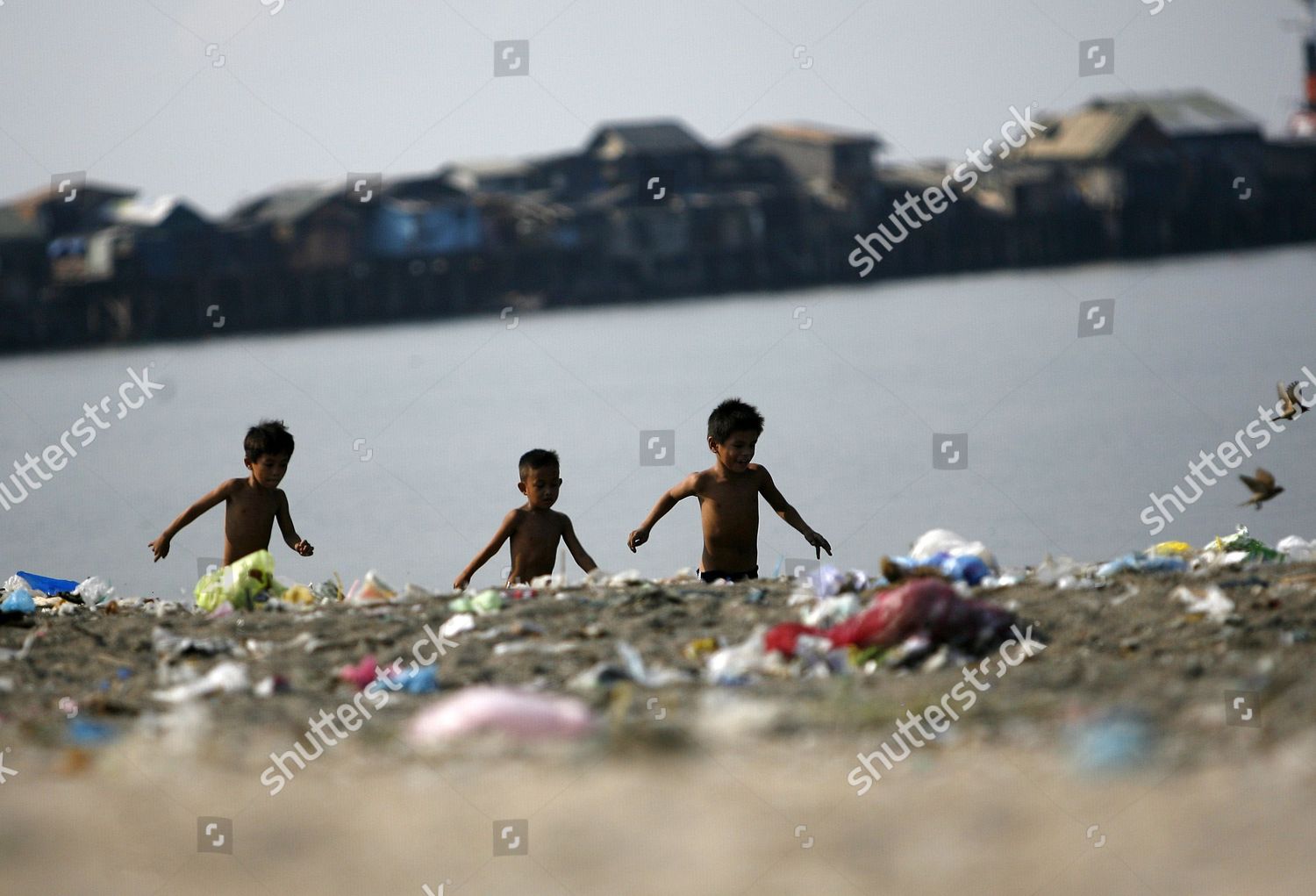 Filipino Children Run They Work By Editorial Stock Photo - Stock Image ...