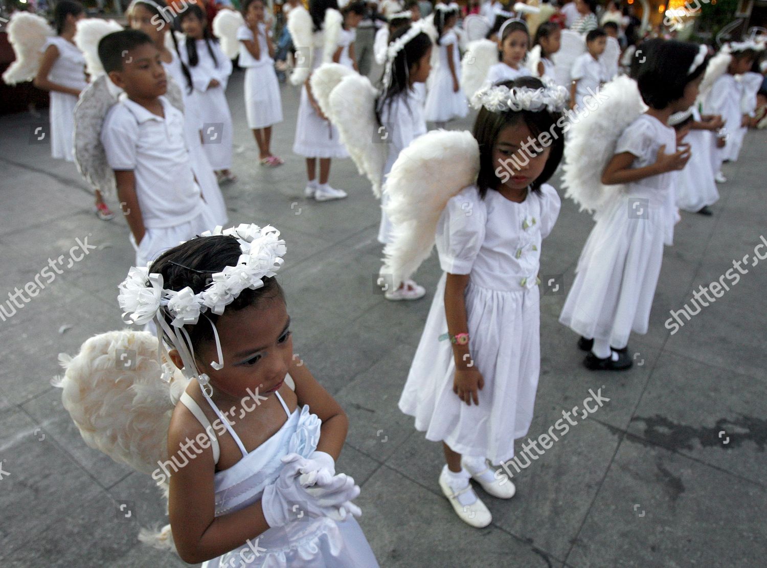 Filipino Children Dressed Angels Seen Before Editorial Stock Photo ...