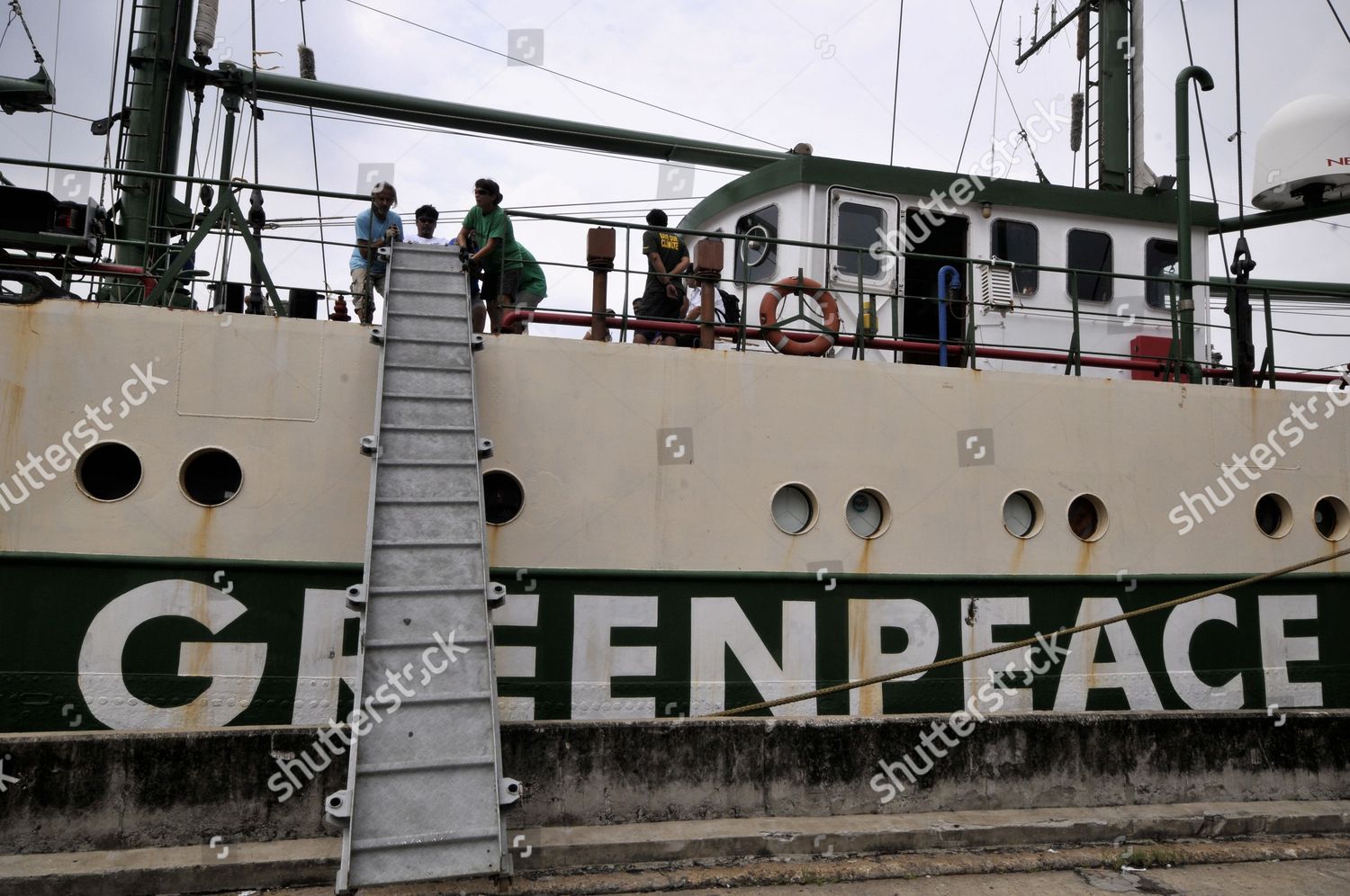Greenpeace Volunteers Lower Gangway Greenpeace Flagship Editorial Stock Photo - Stock Image ...