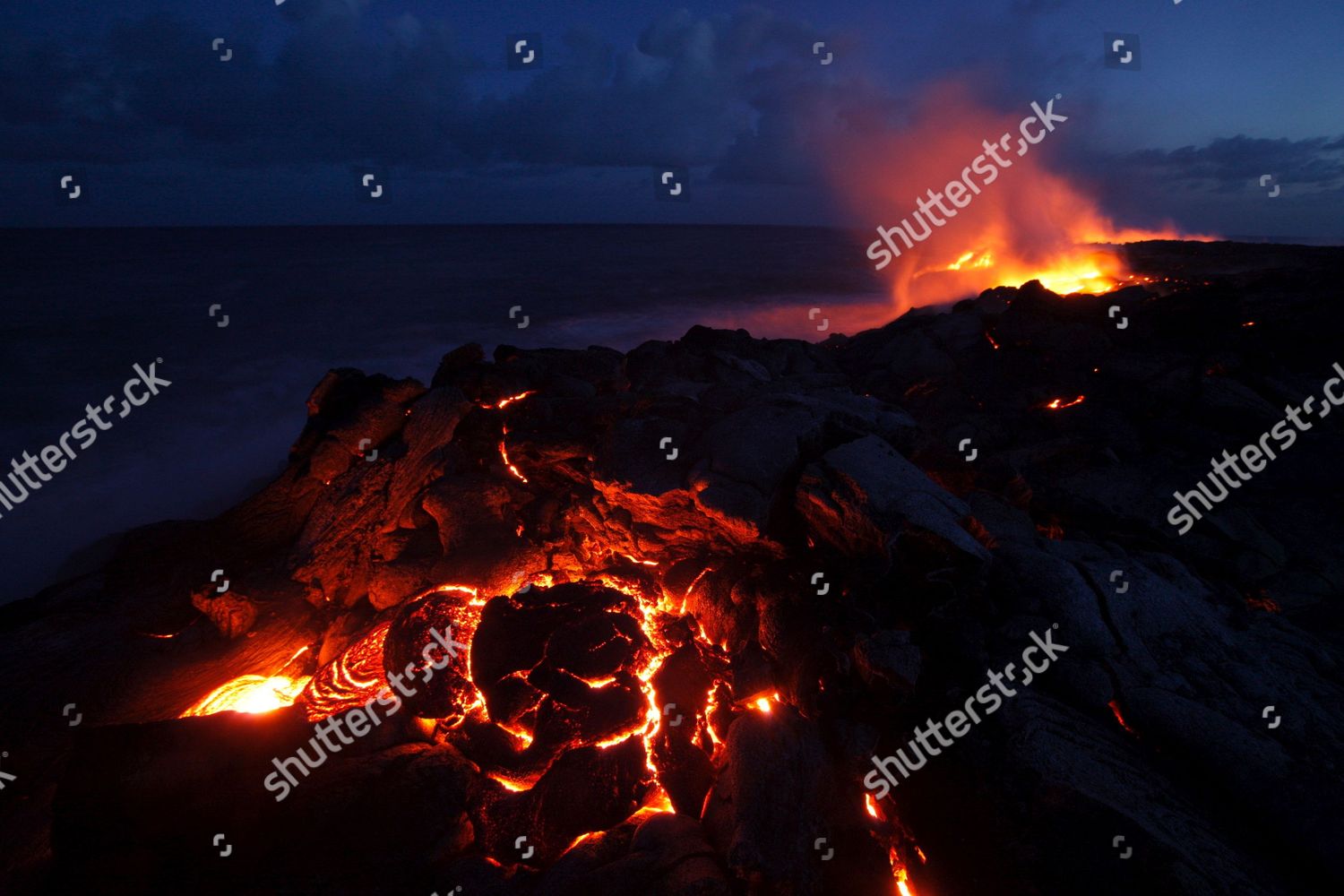 Surface Flow Creeps Closer Ocean Active Editorial Stock Photo - Stock ...