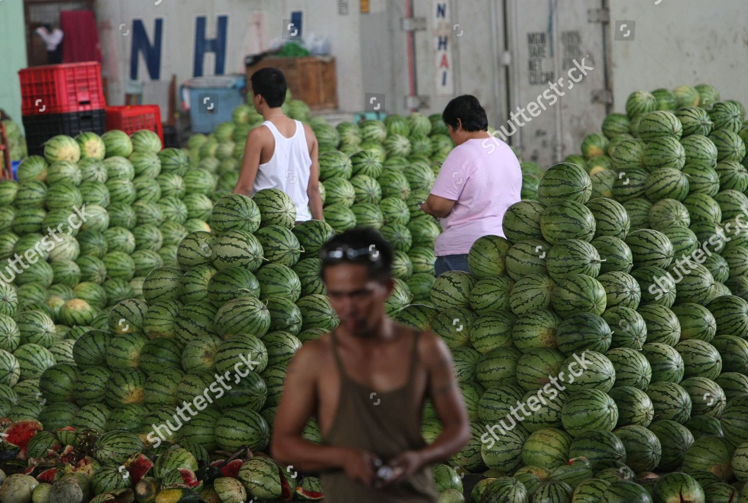 Filipino Market Vendors Sell Watermelons Local Editorial Stock Photo ...