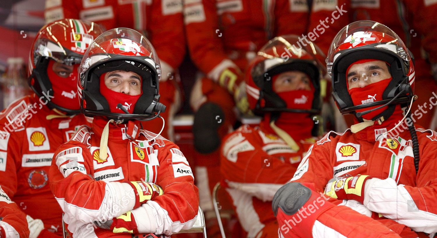 Ferrari Team Mechanics Sit Garage During Editorial Stock Photo - Stock ...