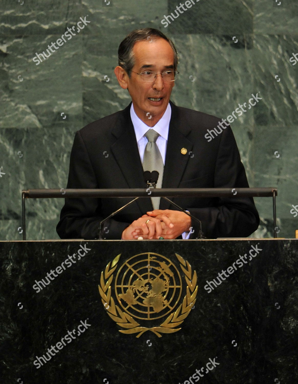 President Guatemala Alvaro Colom Caballeros Speaks Editorial Stock ...