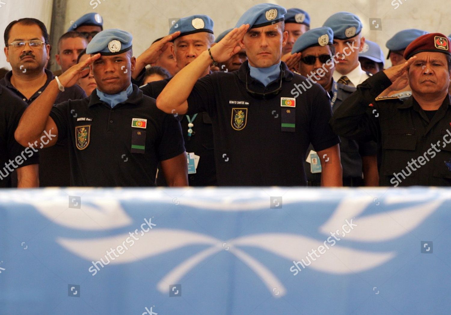 United Nations Police Officers Salute Front Editorial Stock Photo ...