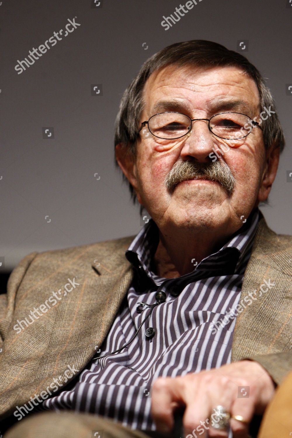 GERMAN WRITER GUNTER GRASS GESTURES DURING Editorial Stock Photo ...