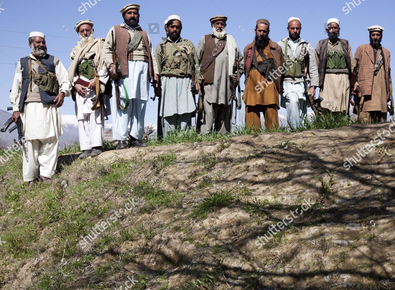 Pakistani Pashto Tribal Men Stand Under Editorial Stock Photo - Stock ...