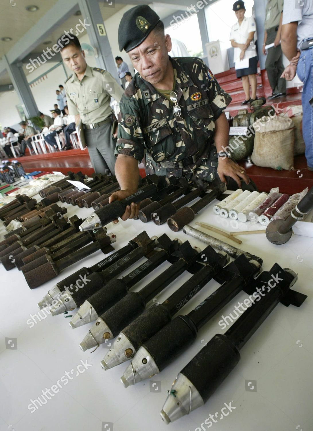 Filipino Soldier Shows Moslem Rebel Rocket Editorial Stock Photo ...