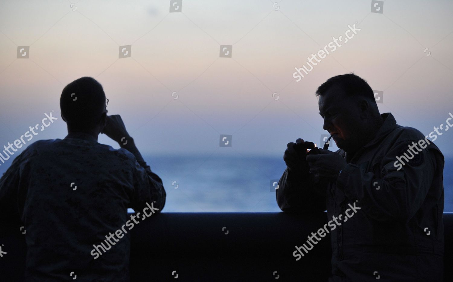 Two Us Navy Sailors Take Smoke Editorial Stock Photo - Stock Image ...