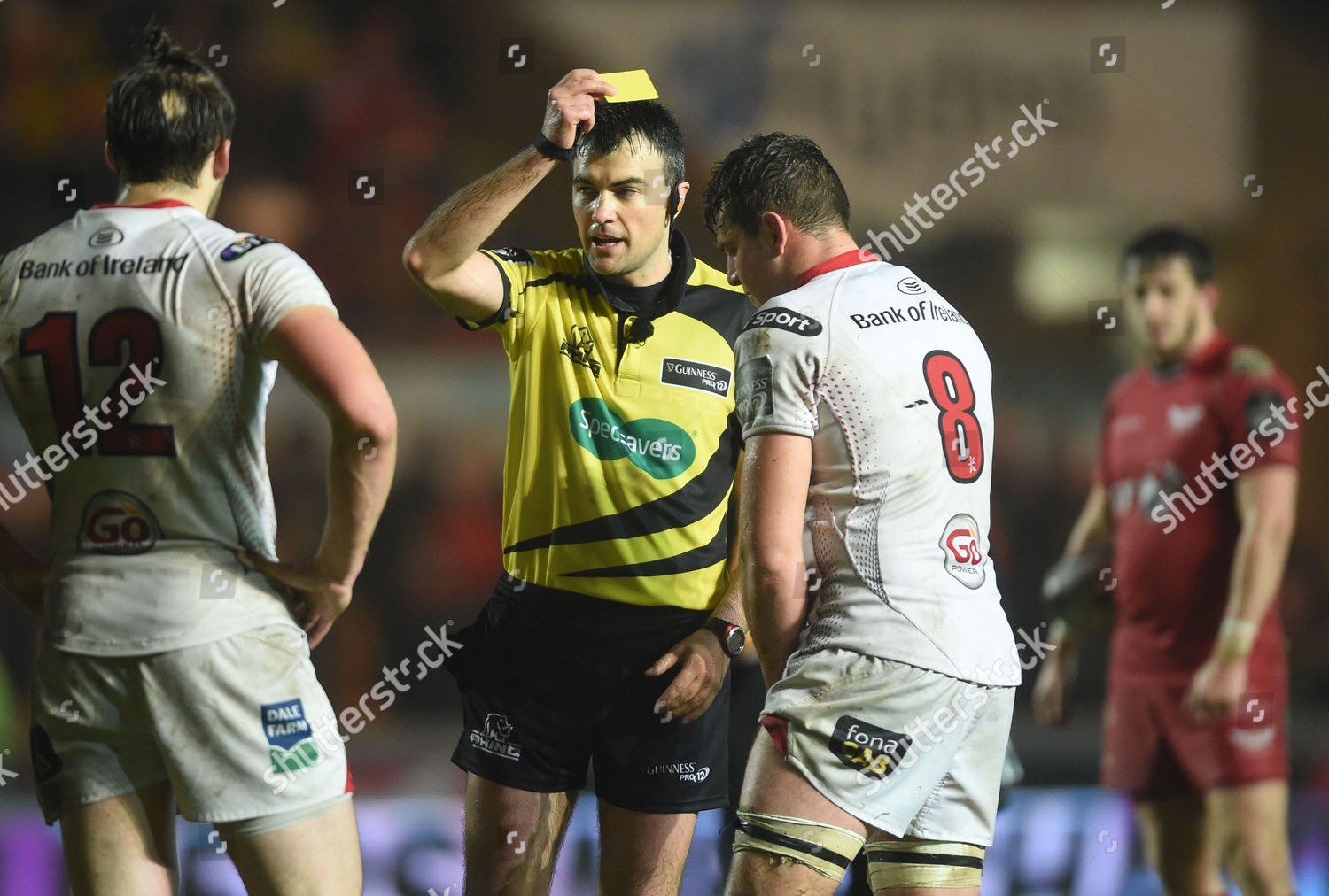 Referee Marius Mitrea Shows Sean Reidy Editorial Stock Photo - Stock ...