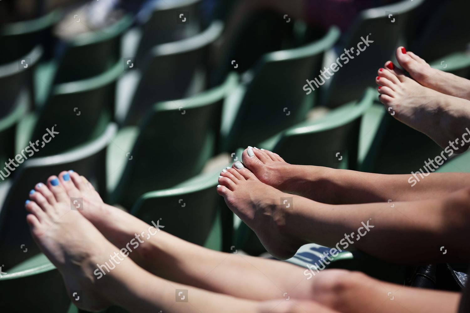 Spectators Stretch Their Legs While Watching Editorial Stock Photo ...