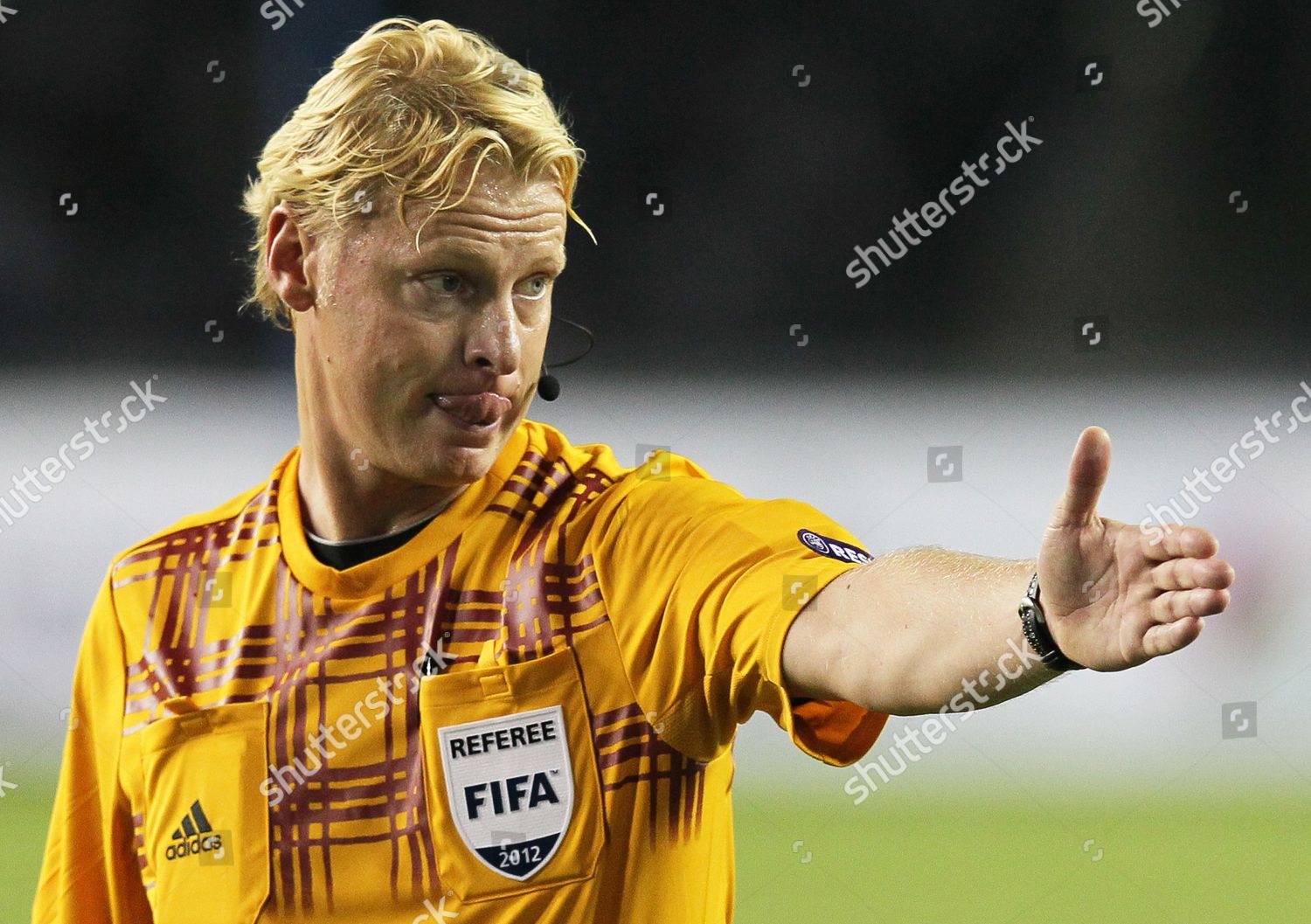 Dutch Referee Kevin Blom Gestures During Editorial Stock Photo - Stock ...