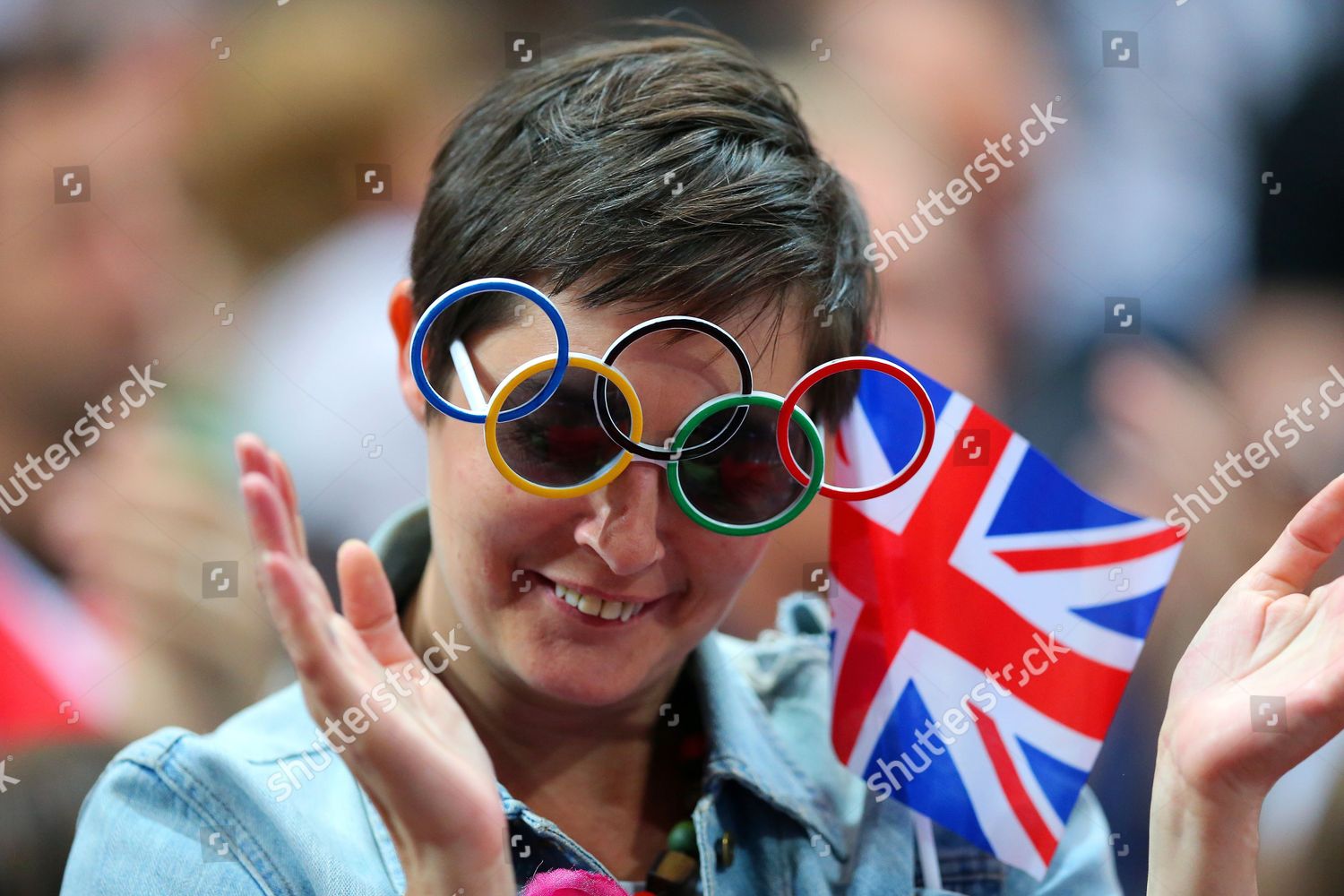 British Fan Union Jack Flag During Editorial Stock Photo - Stock Image ...