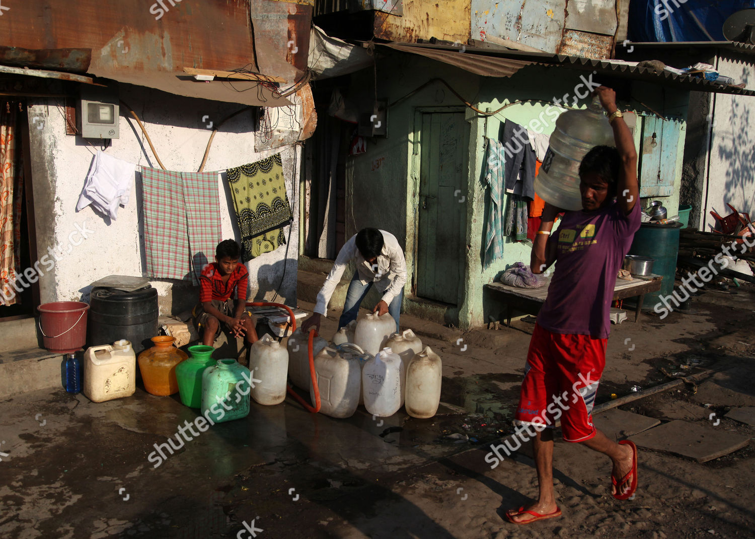 Indian Slum Dwellers Living Near Railway Editorial Stock Photo - Stock ...