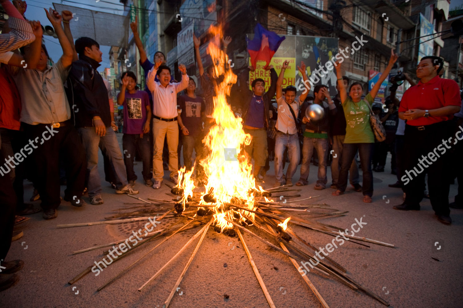 Nepalese Protesters Stage Torch Rally Kathmandu Editorial Stock Photo ...
