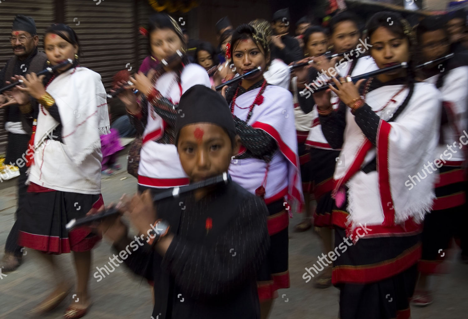 Group Ethnic Newari Girls Wearing Traditional Editorial Stock Photo ...