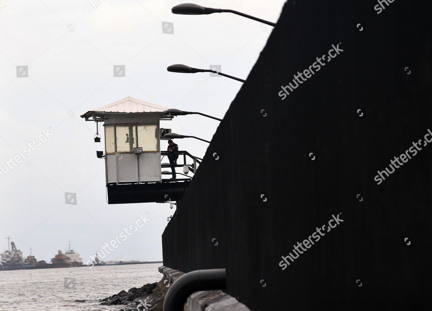 Filipino Security Guard Mans His Post Editorial Stock Photo - Stock ...