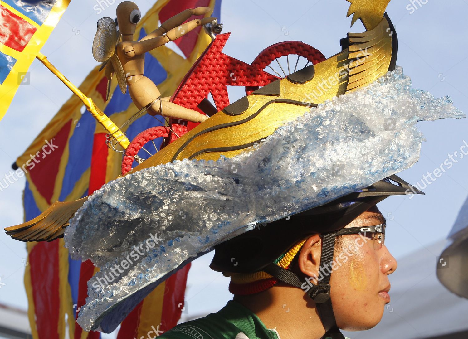 Filipino Wears Decorated Helmet During 14th Editorial Stock Photo ...