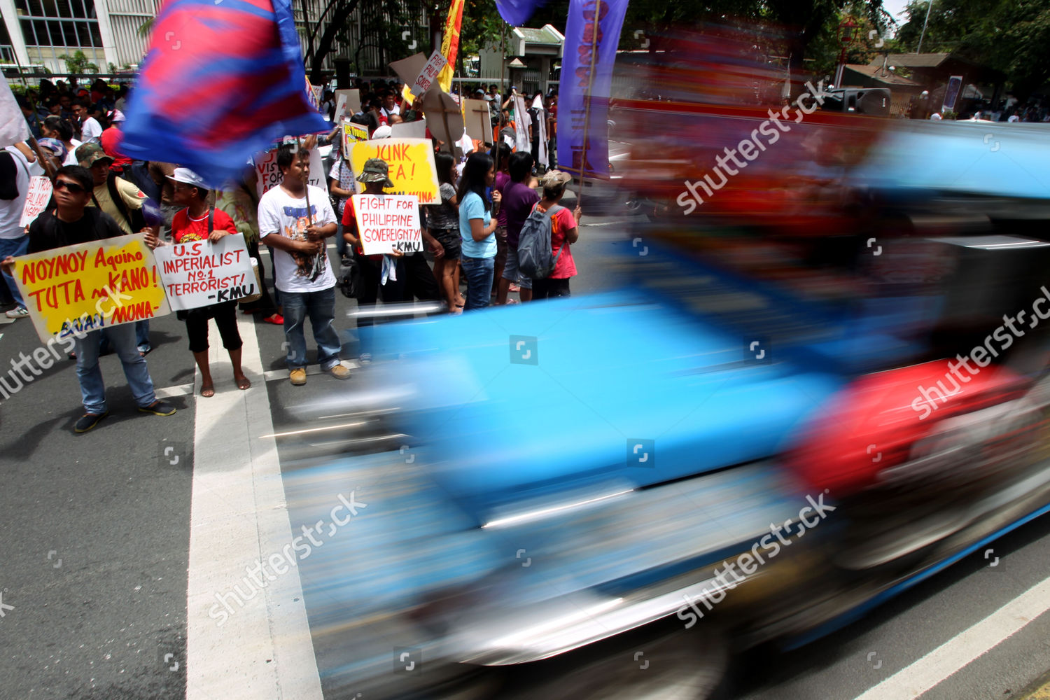 Filipino Activists Rally Against Us Military Editorial Stock Photo ...