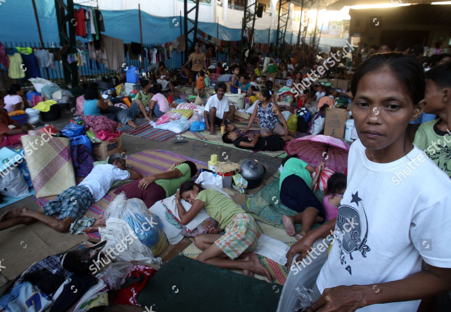 Filipino Flood Victims Rest Inside Evacuation Editorial Stock Photo ...
