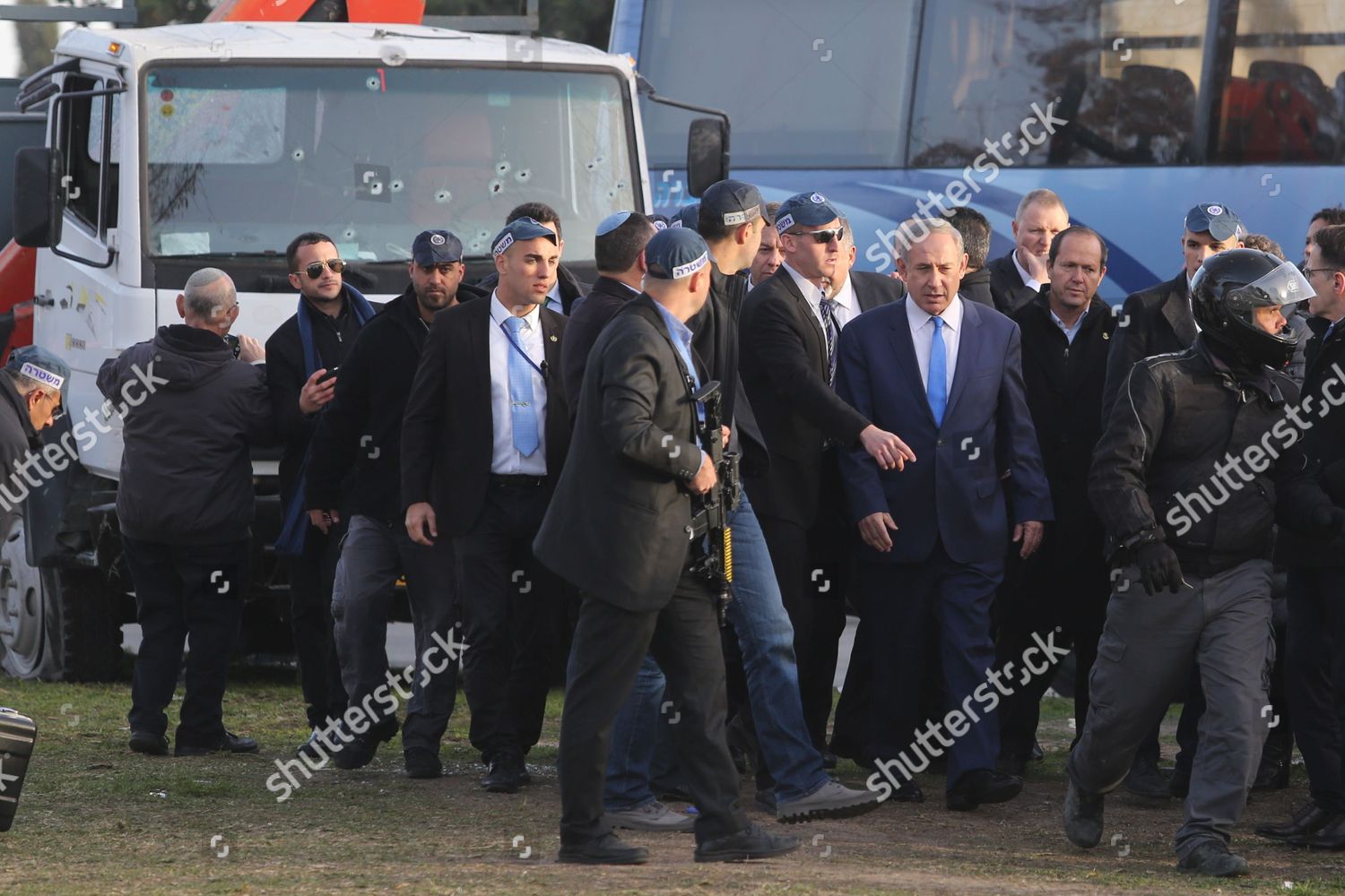 Israeli Prime Minister Benjamin Netanyahu Front Editorial Stock Photo ...