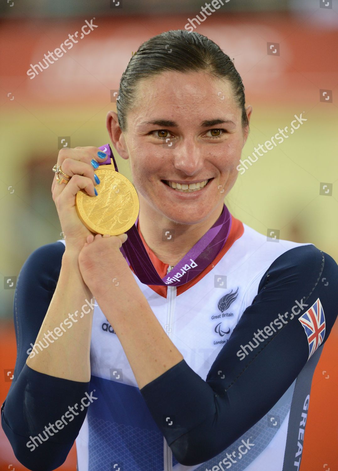 Britains Sarah Storey Celebrates Winning Gold Editorial Stock Photo ...