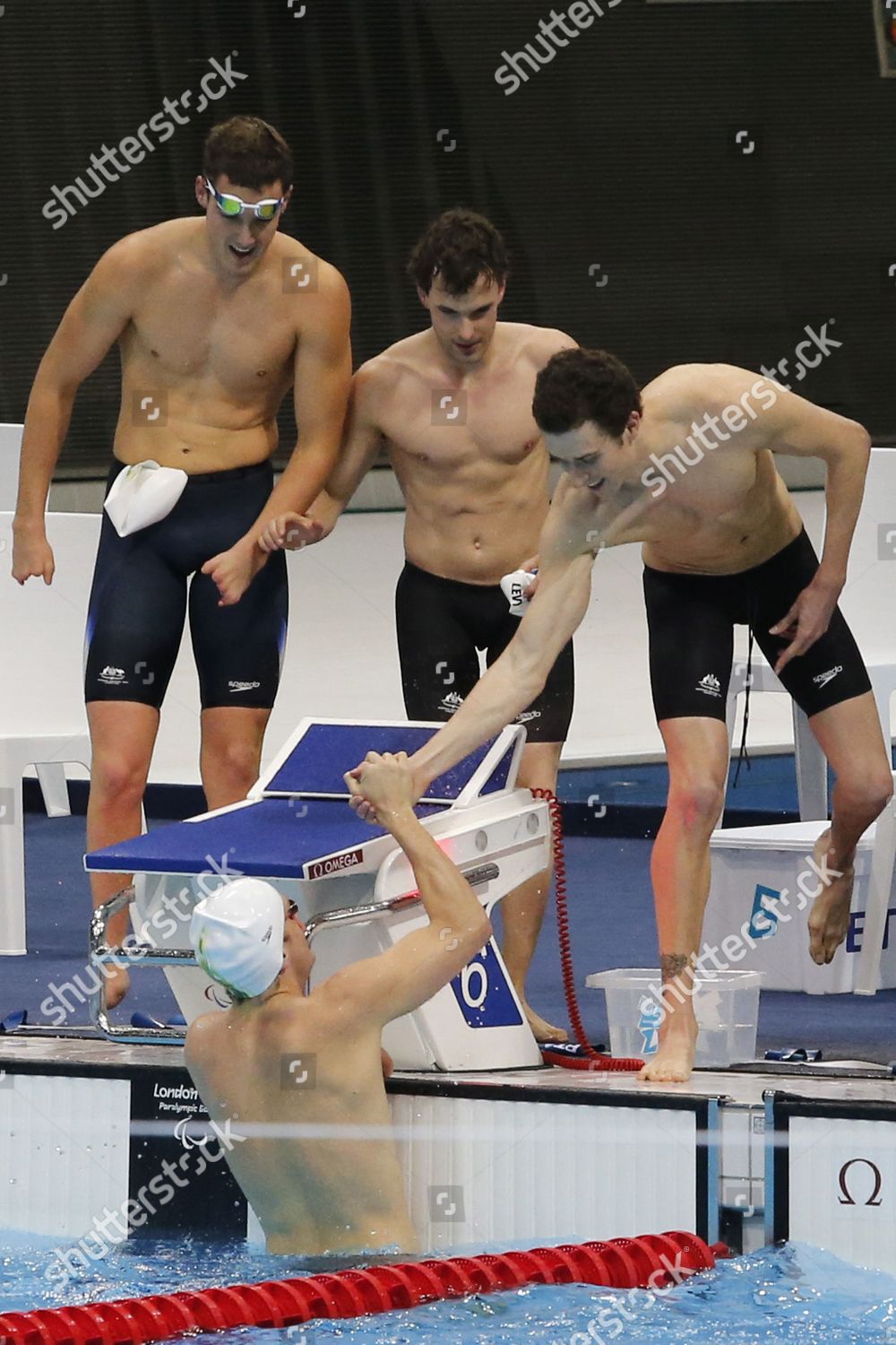 Australias Swimmers Celebrate Winning Gold Following Editorial Stock ...