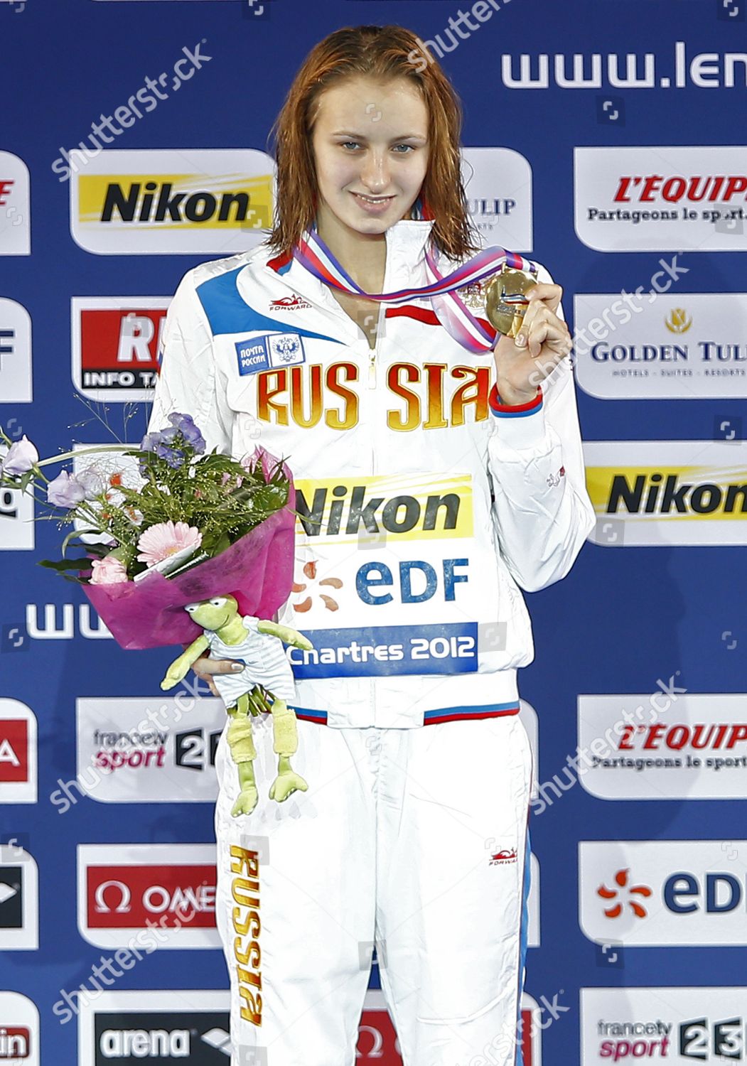 Veronika Popova Russia Celebrates On Podium Editorial Stock Photo ...