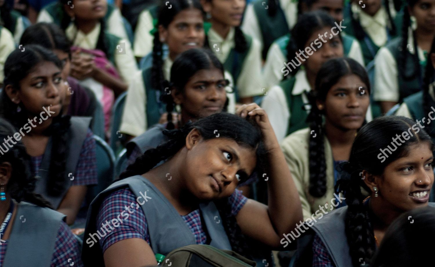 Indian School Children Listen Master They Editorial Stock Photo - Stock ...