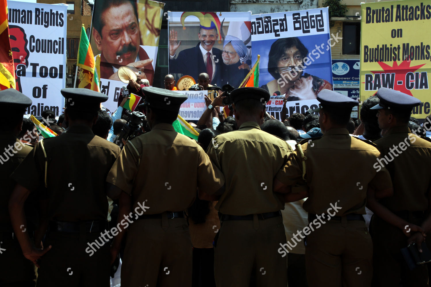 Sri Lankan Protestors Carrying Placards Face Editorial Stock Photo ...