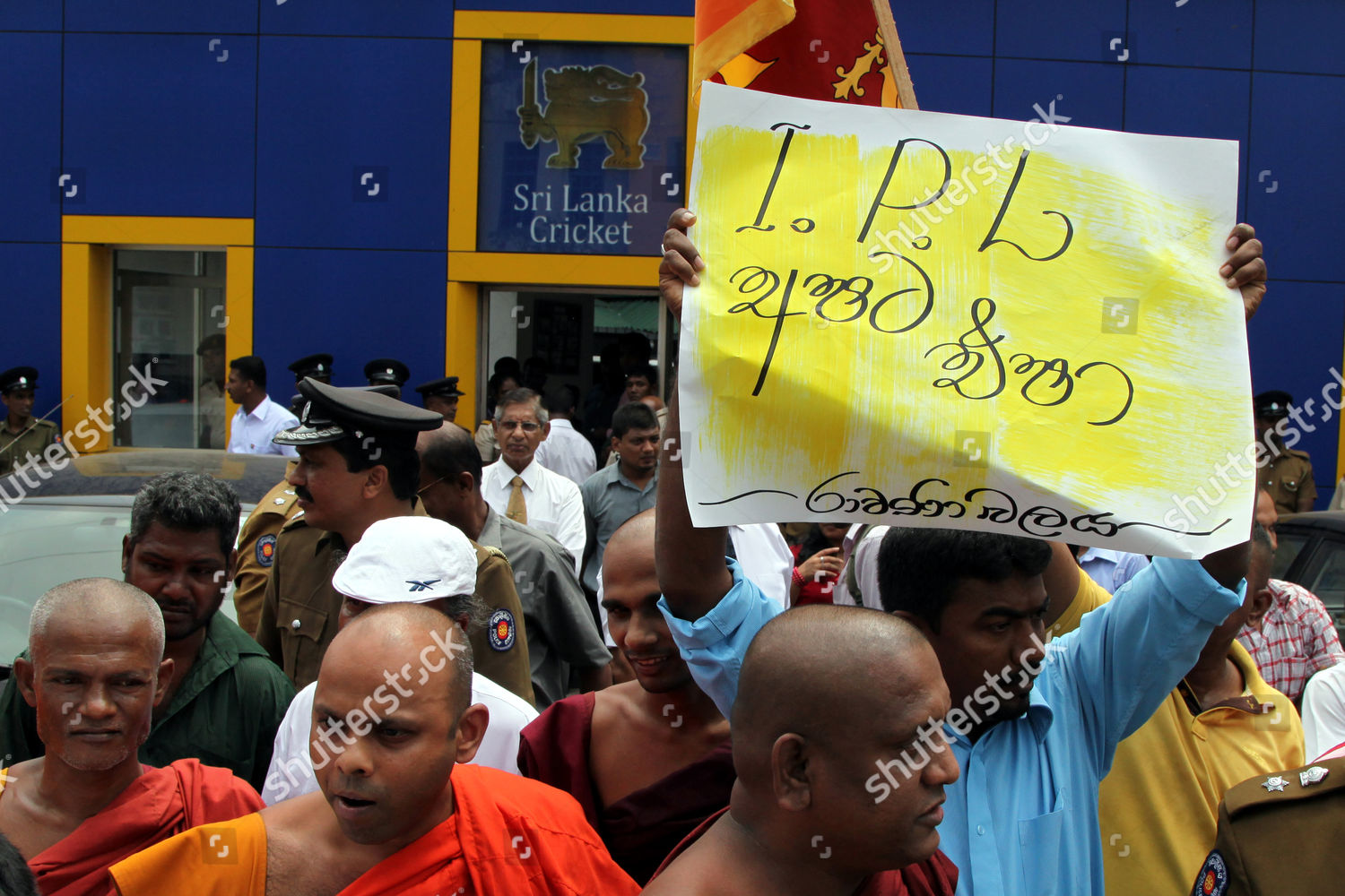 Buddhist Monks Laymen Sri Lankan Pressure Editorial Stock Photo - Stock ...