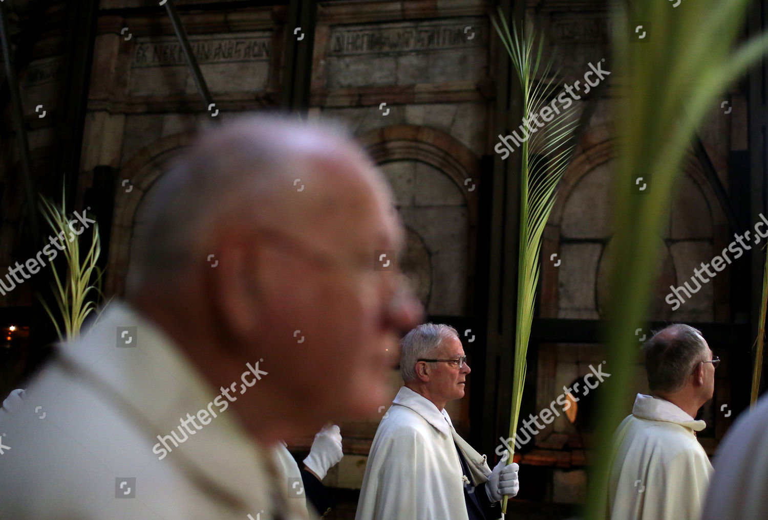 Franciscan Catholic Monks Hold Palm Branches Editorial Stock Photo ...