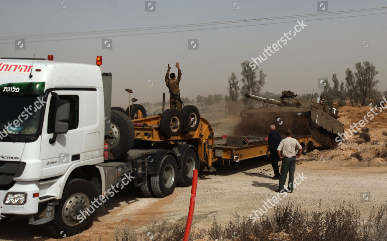Truck Transporting Israeli Military Amoured Tank Editorial Stock Photo ...