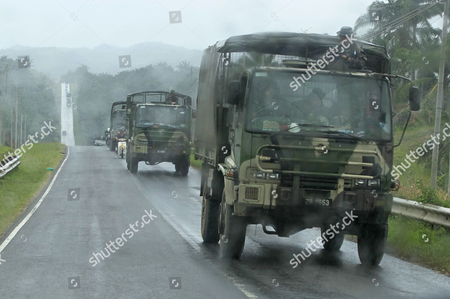 Malaysian Army Vehicles Move Convoy Near Editorial Stock Photo - Stock ...