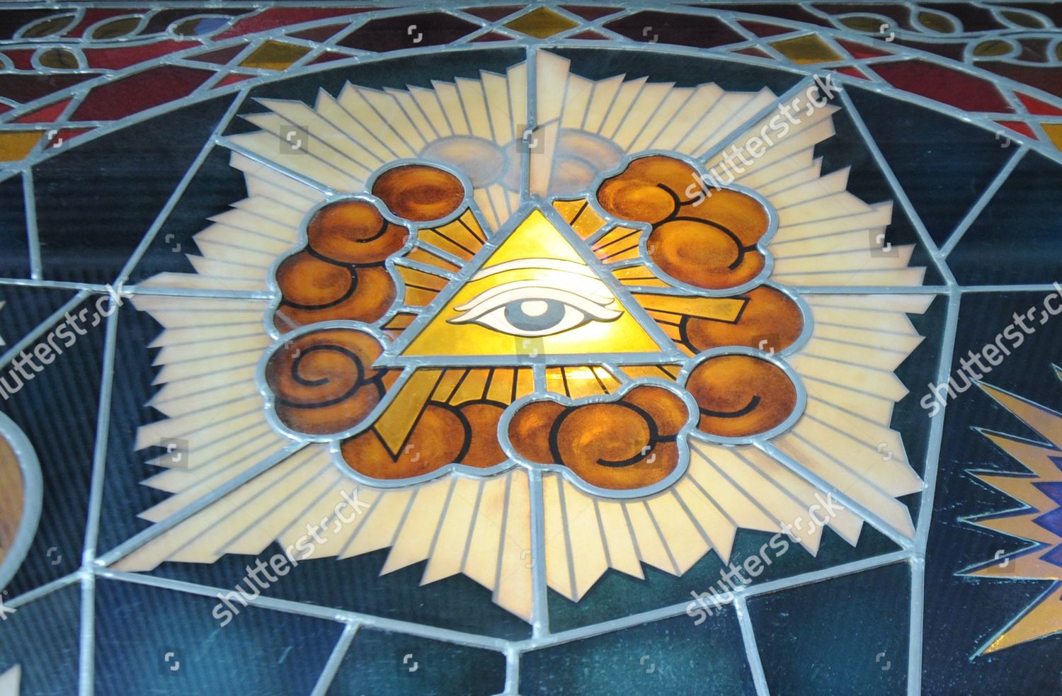 Free Masonry Symbols Stained Glass Grand Editorial Stock Photo - Stock ...