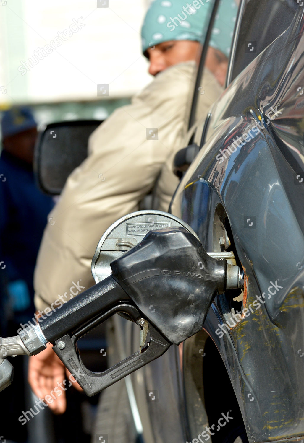 Man Watches Gasoline Pumped Into His Editorial Stock Photo - Stock ...