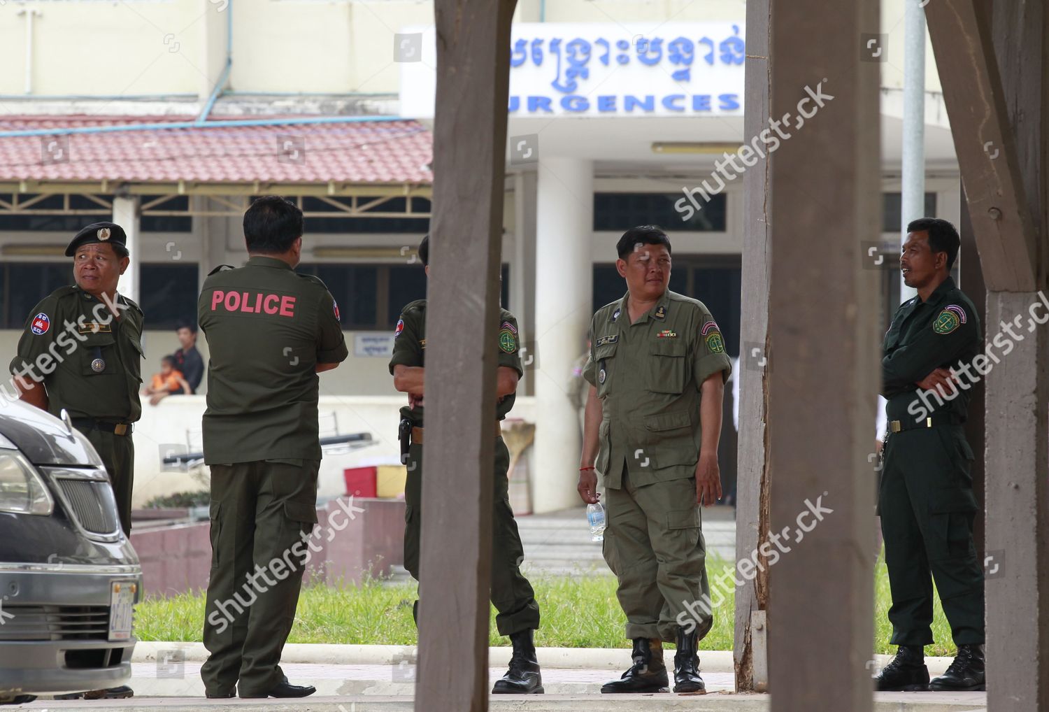 Cambodian Police Officers Stand Guard Khmersoviet Editorial Stock Photo ...