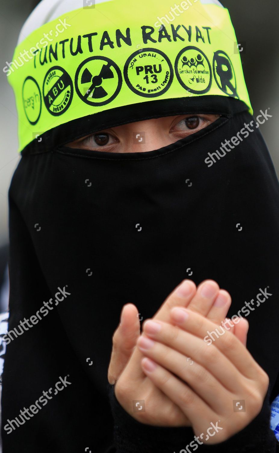 Malaysian Protester Recites Prayer During Rally Editorial Stock Photo ...