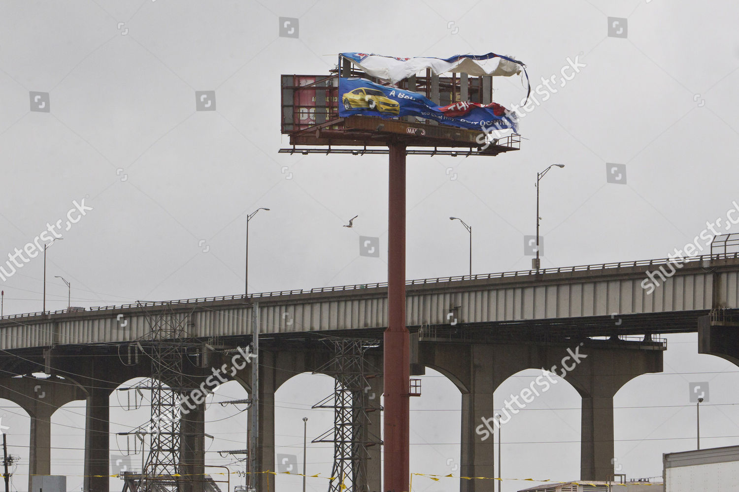 Billboard Along Interstate 10 Torn Tattered Editorial Stock Photo ...