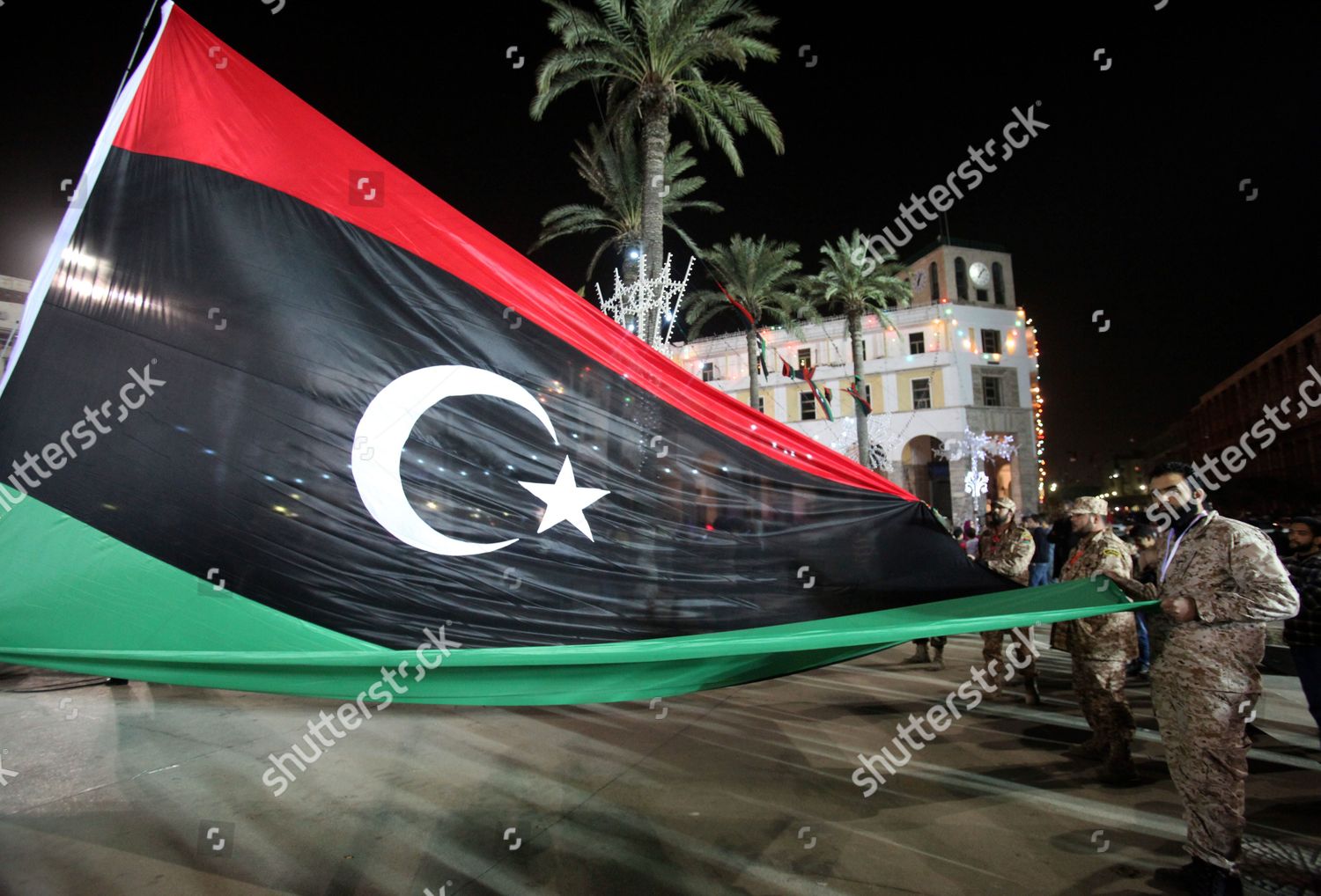 Libyans Take Part Ceremony Hoisting Libyan Editorial Stock Photo ...