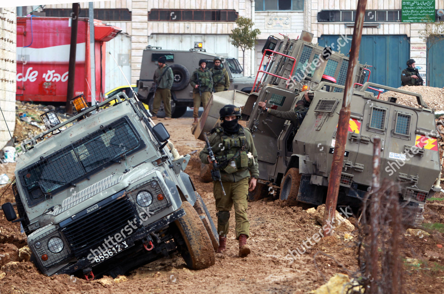 Israeli Soldiers Bulletproof Jeep Stuck Mud Editorial Stock Photo ...