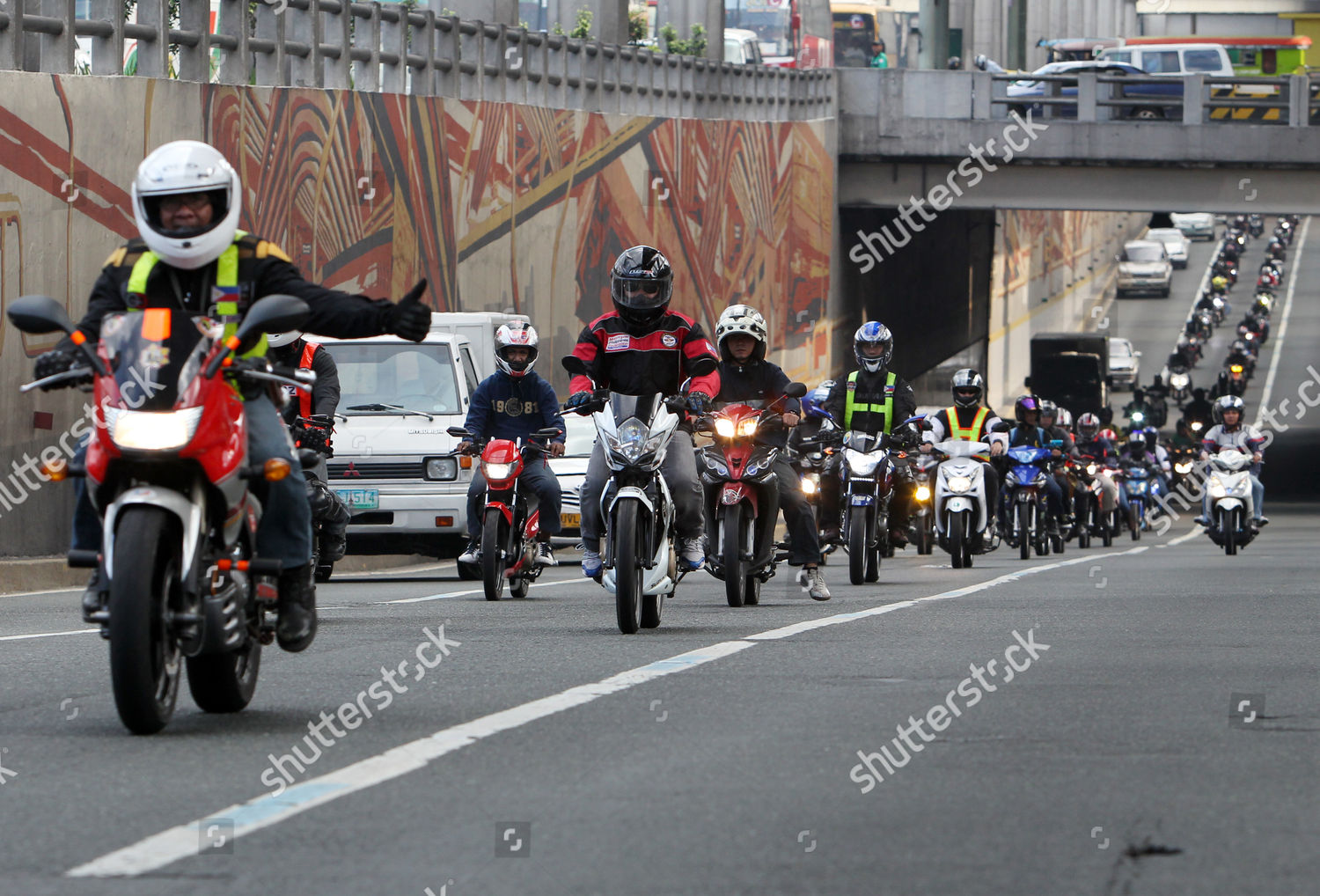 Filipino Motorcycle Riders Participate On Motorcade Editorial Stock ...