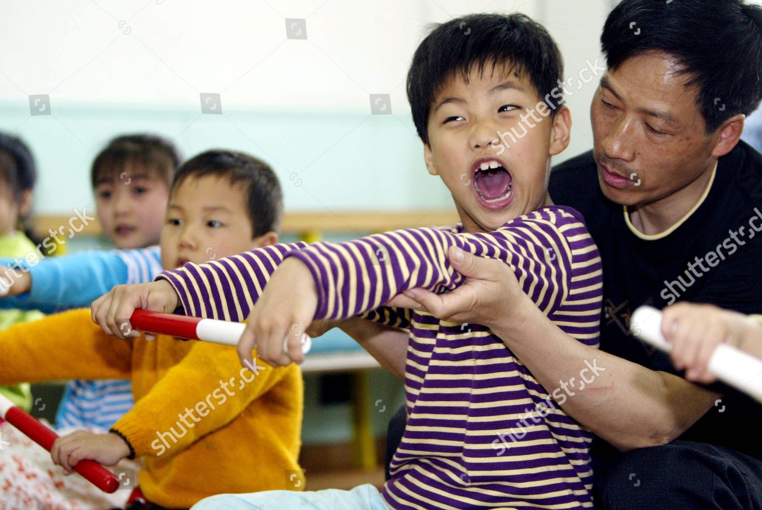 Sixyearold Brain Paralyzed Boy Follows Instructions Editorial Stock ...